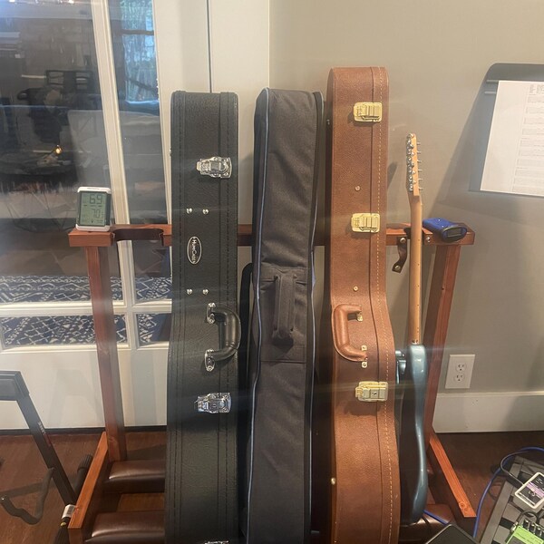 Leather & Wood Upright Custom Guitar Rack Guitar Stand - Etsy