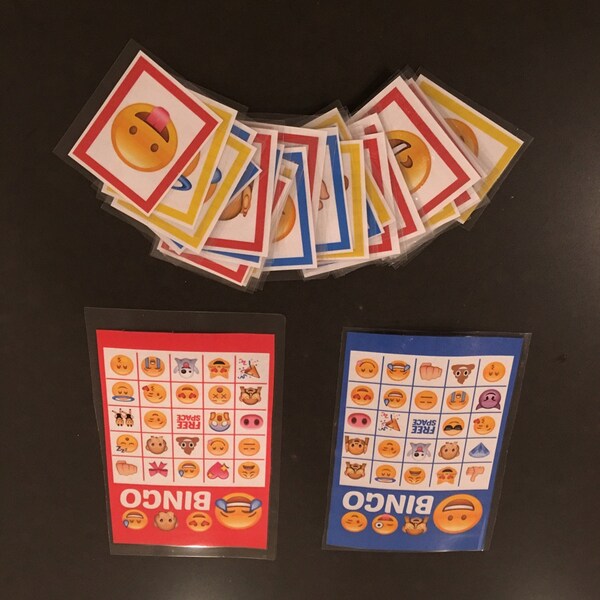 Printable 20 Emoji Bingo Cards; Printable Emojis Bingo Game, Emoji ...