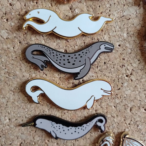 LIMITED EDITION Marine Life Pins - Leopard Seal Polar Bear Orca Killer ...