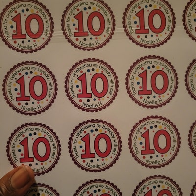 Personalized Birthday Age Number Stickers, Birthday Party, Party ...