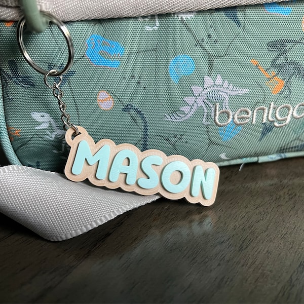 Small Custom Keychain Capital Letter Name Keychain Personalized ...