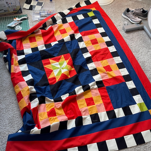 Flower Checks Quilt Pattern - Etsy