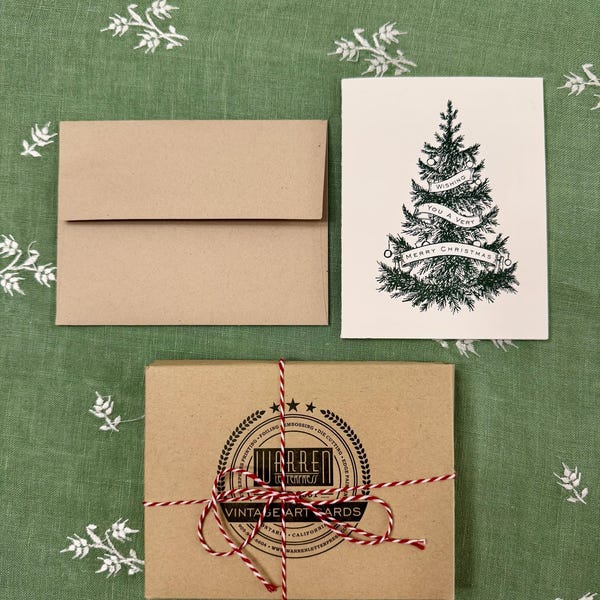 Letterpressed Christmas Tree Note Card Pack of 10 - Etsy