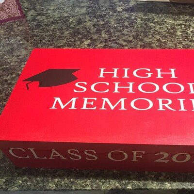 High School Memory Box, Graduation Memory Box, College Graduation ...