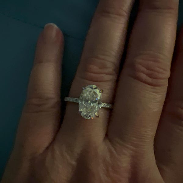 Halo Moissanite Hexagon Engagement Ring, Solid Gold Hexagon Moissanite ...