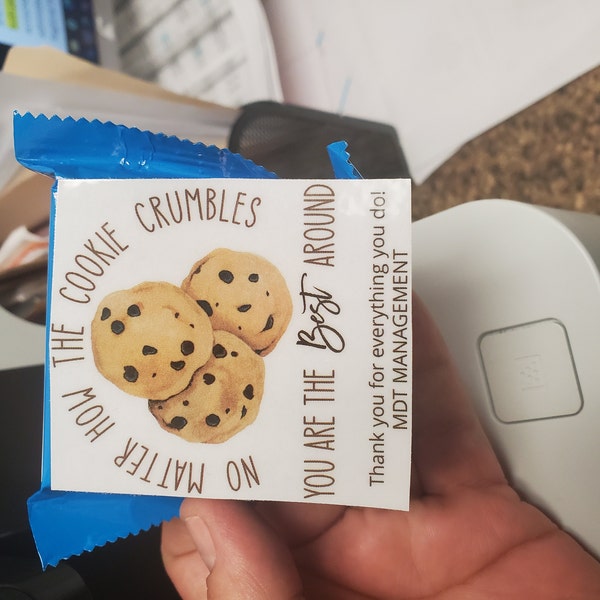EDITABLE Cookie Appreciation Gift Tag, Teacher Staff Employee School ...