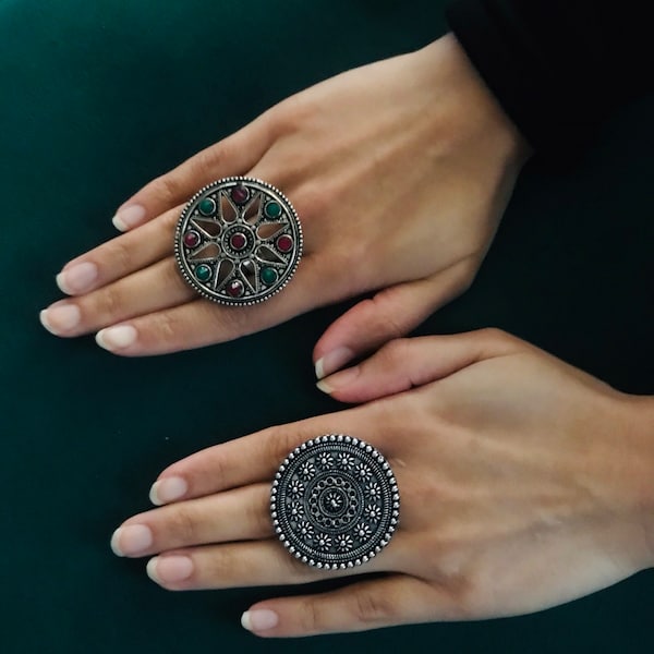 Oxidised Silver Radha Krishna Ring, Rings for Men, Women and Girls ...