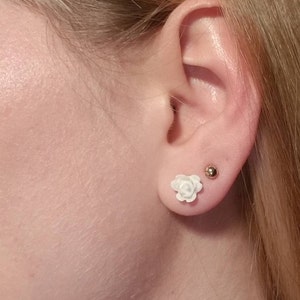 White Ball Studs, Everyday Earrings, Ball Studs, Ivory Studs, Ivory Stud Earrings, Gift for Her ...