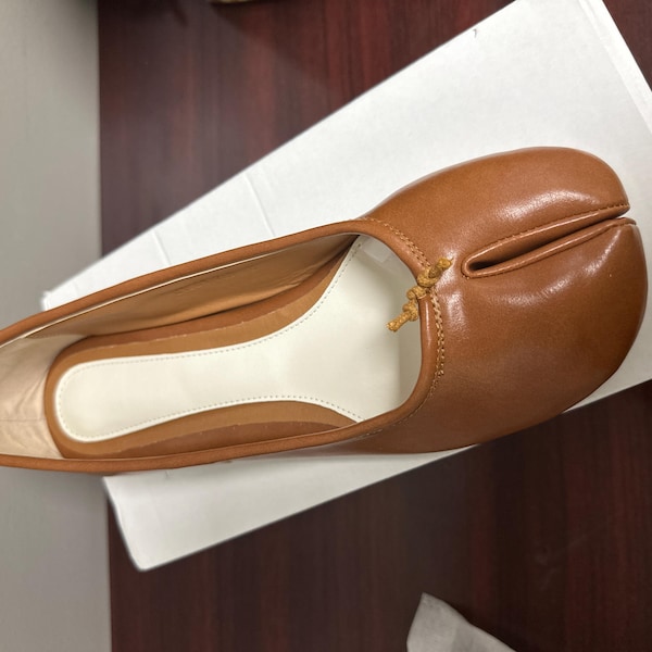 Eco Friendly Tabi Leather Ballet Flats, Tabi Shoes for Women, Faux ...