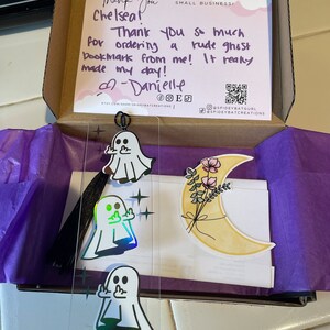 Rude Ghost Bookmarks Cute Bookmarks Spooky Acrylic Bookmark - Etsy