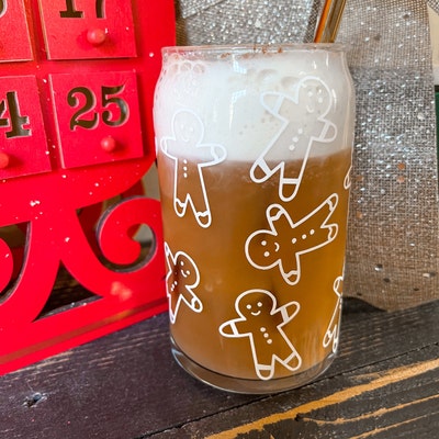 Gingerbread Man Beer Can Glass Christmas Holiday Gift - Etsy