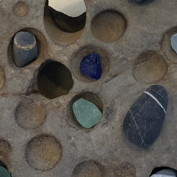 7oz Genuine HOLEY HOLED STONE Natural Indent Void Hole Indentation ...