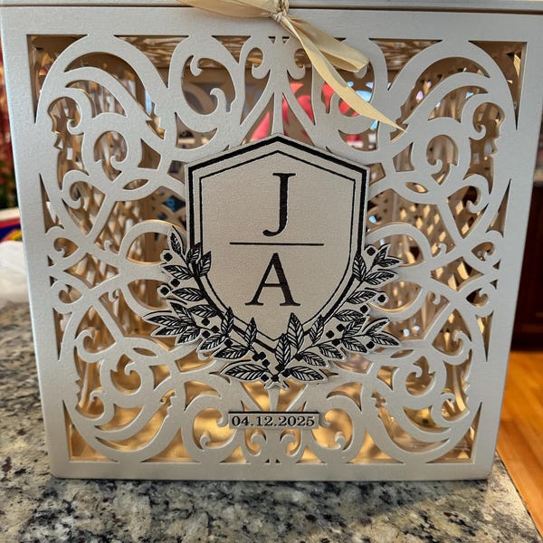 Wedding Card Box With Slot Lock Wedding Money Box Rustic Card Box ...