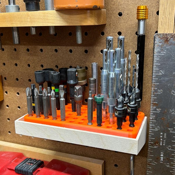 Wall Mounted Drill Bit Organizer | 60 Slots | Hex Bits Holder | Storage for Drillbits | Garage ...