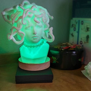 Medusa Bust Lamp, Mythology, RGB Light, Color Changing, Gaming Decor ...
