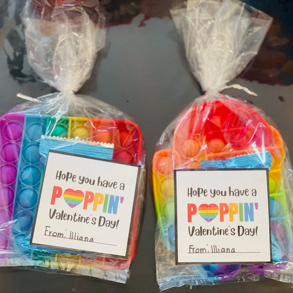 Pop It Valentine's Cards Kids' Pop It Valentine's Rainbow Pop It Gift ...