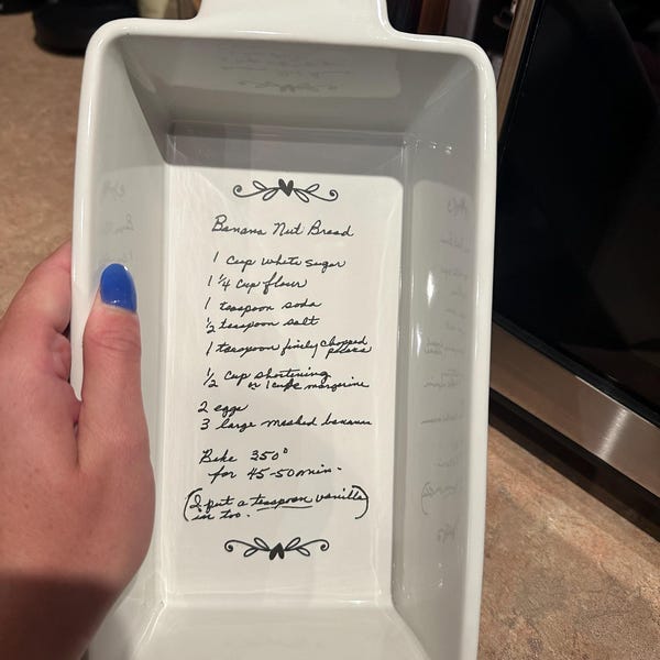 Engraved Bread Pan | Hand Written Recipe | Recipe Pan | Engraved Baking ...