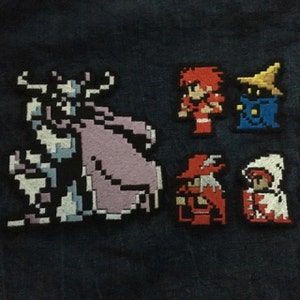 8 Bit Final Fantasy Fighter Shiny Metallic Embroidery Iron on Patch. - Etsy