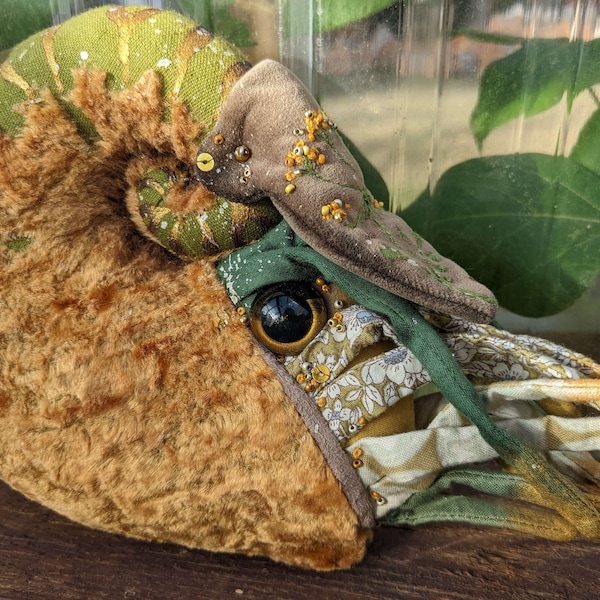 Nautilus Plush Toy, Handmade Vintage Art Toy, Cute Plushies, Weird Gift ...