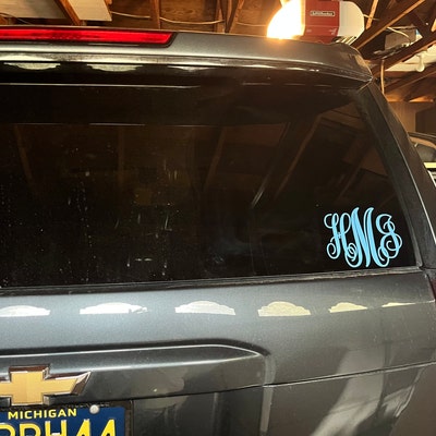 Monogram Car Decal / Car Decal / Script Monogram / Vinyl Monogram ...