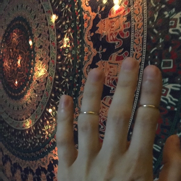 Knuckle Ring Set of 4- Mid Knuckle Rings -sterling Silver, 14K Gold ...