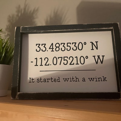 Custom Coordinates Sign, Anniversary Gift, Coordinates Sign - Etsy