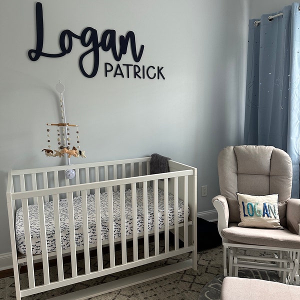 Custom Wood Baby Name Sign Letter Wall Art Kids Room Art Wall Art for ...