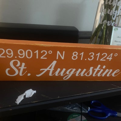 14 X 3.5 City Sign With Coordinates - Etsy