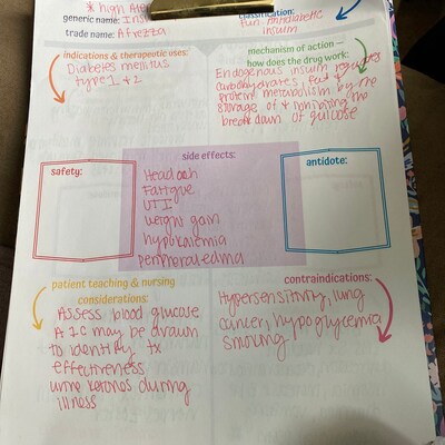Pharmacology Color Study Guide Template for Drug Card - Etsy