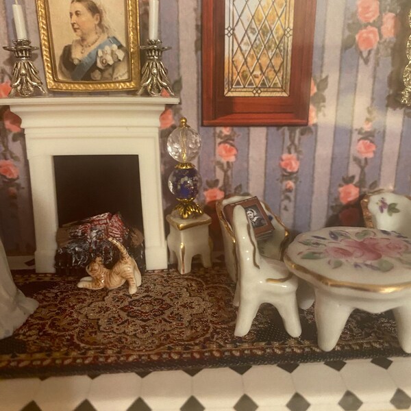 1:24 Half Scale Miniature Dollhouse Modern Lavender Print Sofa - Etsy