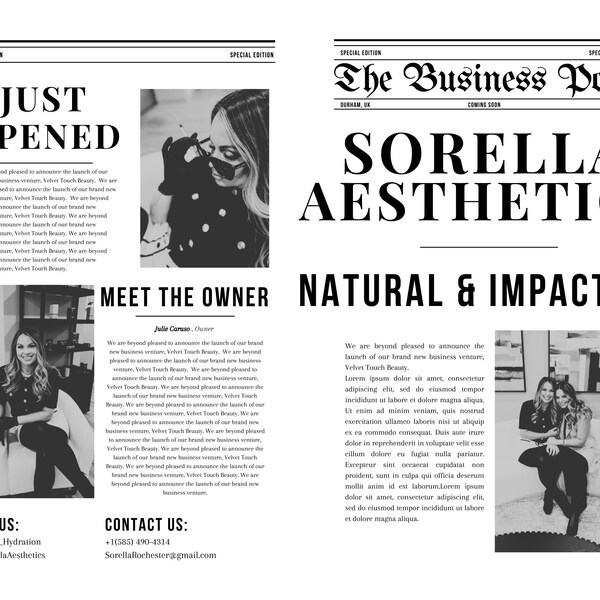 Canva Business Newspaper Template, Business Announcement Newspaper for ...