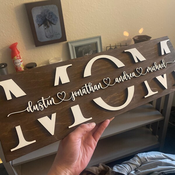 3D Personalized Mom Sign With Children Name| Personalized Mother's Day ...