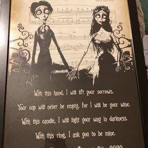 Corpse Bride Print Personalized With Names and Date Corpse Bride Art ...