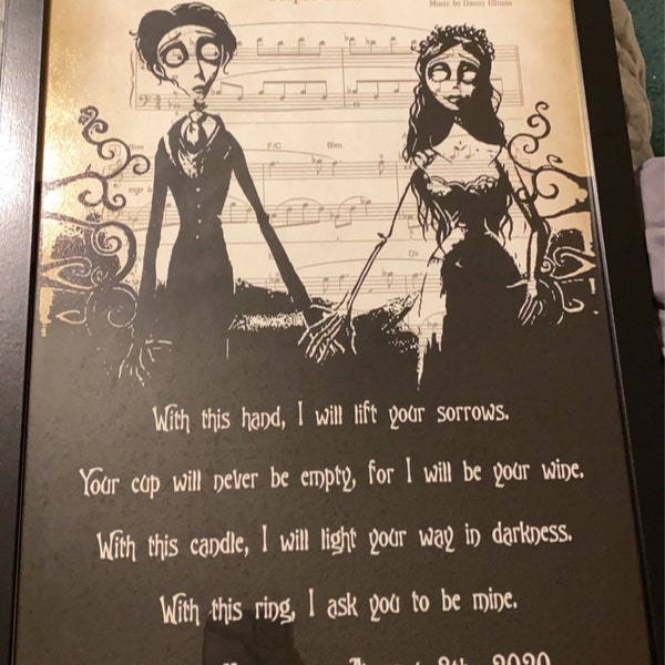 Corpse Bride Print Personalized With Names and Date Corpse Bride Art ...