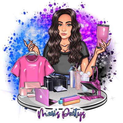 Business Logo Portrait, Avatar, Cricut Crafter Logo, Cartoon Logo ...