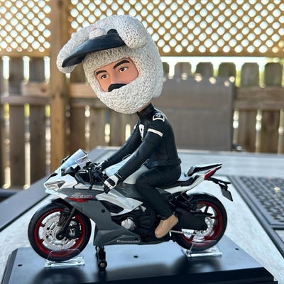 Custom Bobblehead on Motorcycle, Custom Racing Motorcycle Bobblehead ...