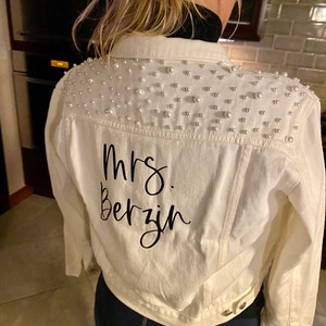 Custom White Denim Jacket Bride White Denim Custom Jean - Etsy