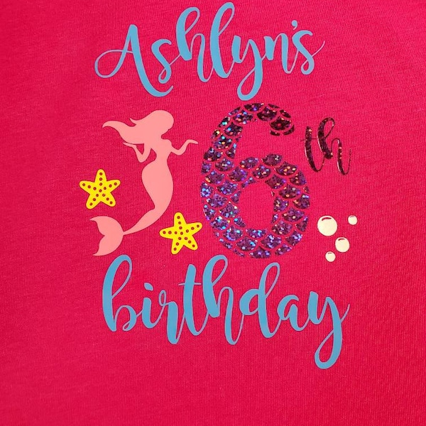 Mermaid 6th Birthday Svg | 6th Birthday Printable | Mermaid 6th ...