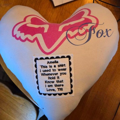 Heart Shaped Memory Pillow Made From a Loved Ones Shirt - Etsy