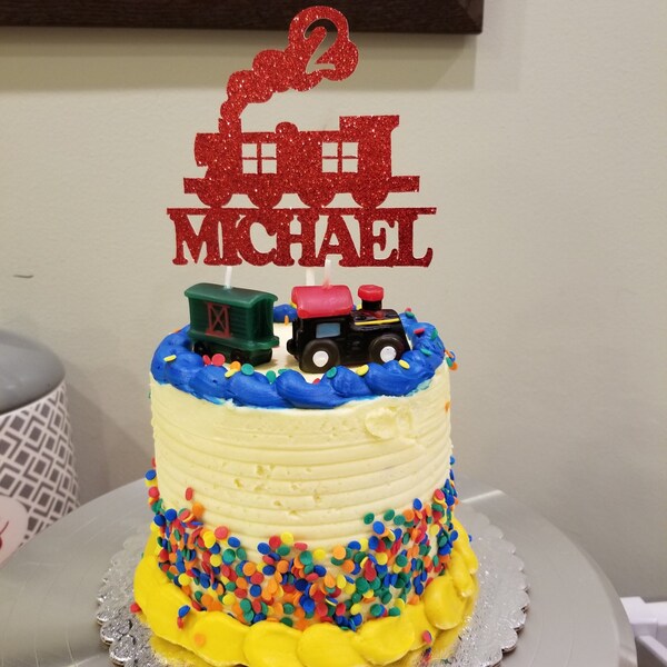Custom Train Cake Topper, Train Party Decor, Train Themed Birthday ...