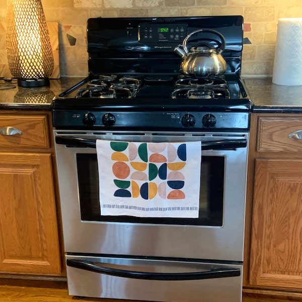 Geo Boho Dish Towel Trio – Bauhaus Geometric Boho Modern Kitchen Tea ...