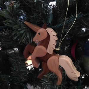 UNICORN CHRISTMAS ORNAMENT Intarsia Carving, a Lovely Unique Addition ...