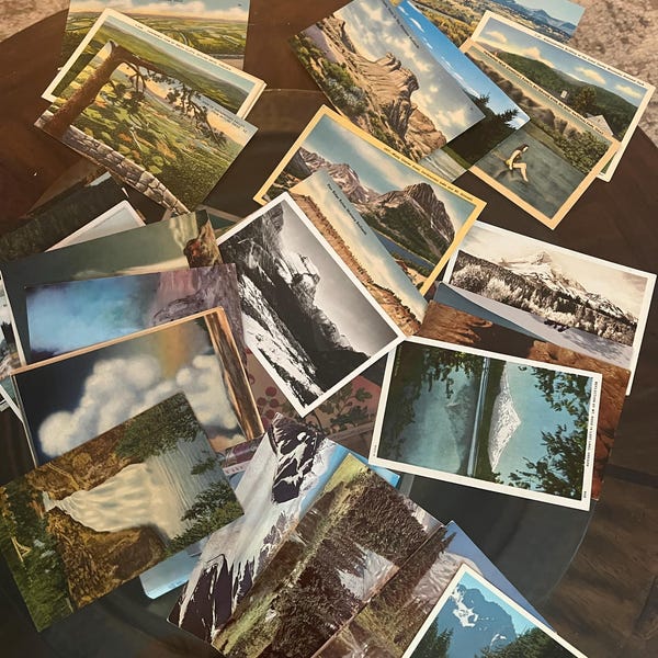 Set of Vintage Sea Postcards , Vintage Postcard Set, Unused and Used ...