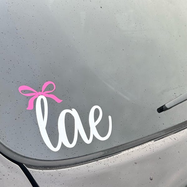Monogram Car Decal, Coquette Car Decal, Monogram Sticker, Bow Monogram ...