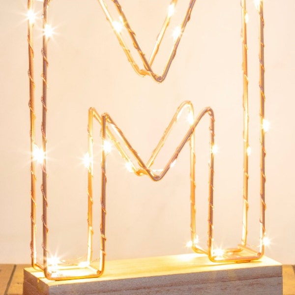 Light up Letter M | Custom Name Copper Light up Letter | Bedroom Living ...
