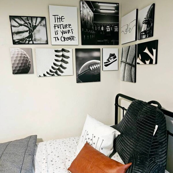 24 Black & White Teen Boy Dorm Room Poster Set, Printable Wall Art ...
