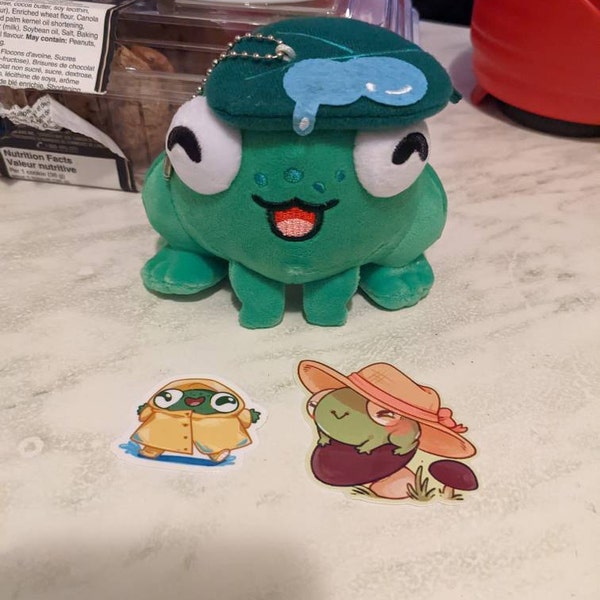 Carl the Frog Plush Toy ~ Cute Frog With Lily Pad Keychain Plush Teddy ...