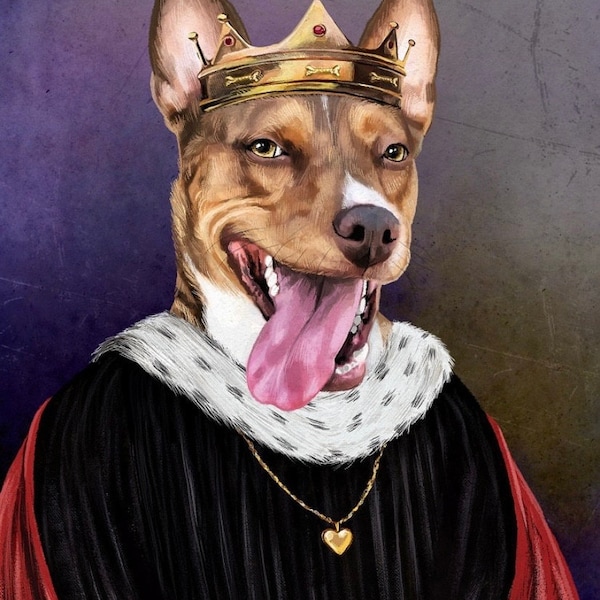 Queen Pet Portrait, Royal Pet Portrait, Pet Portrait, Custom Pet ...