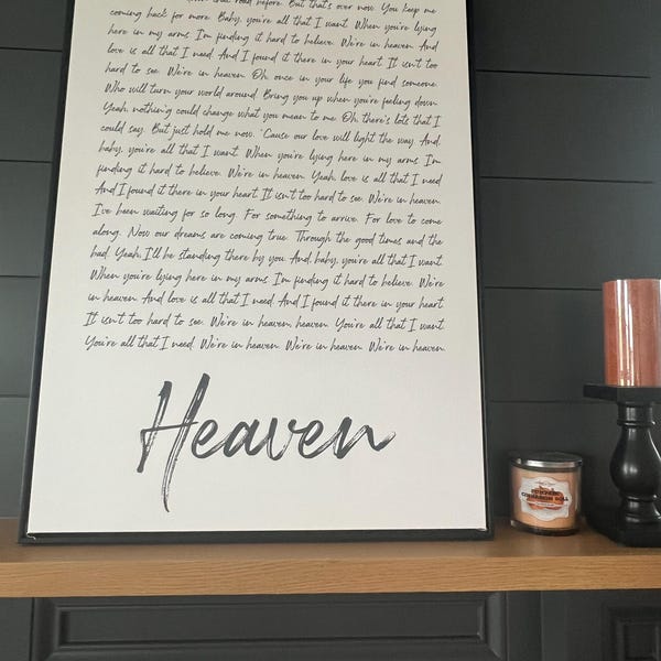 Custom Song Lyrics Print on Canvas, Your Song Lyrics Printed, Lyrics ...