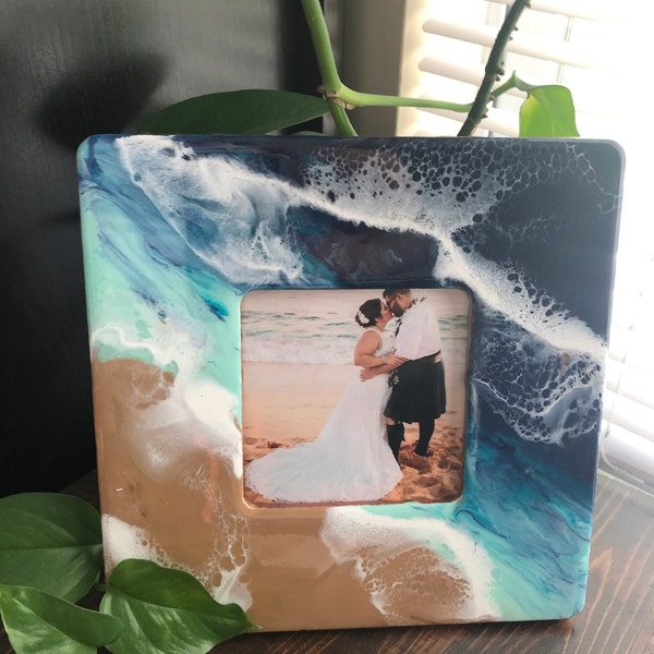 Photo Frame, Resin Beach Art Picture Frame, Beach Love Wall Frame ...